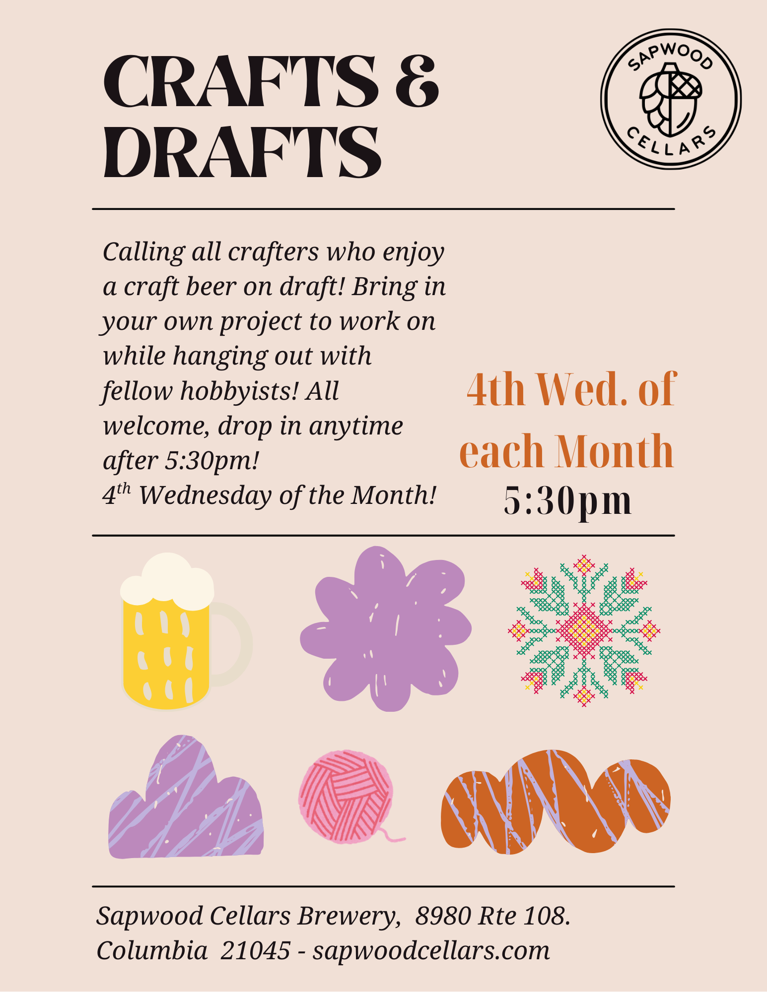 Crafts and Drafts! • Sapwood Cellars Brewery - Columbia, MD